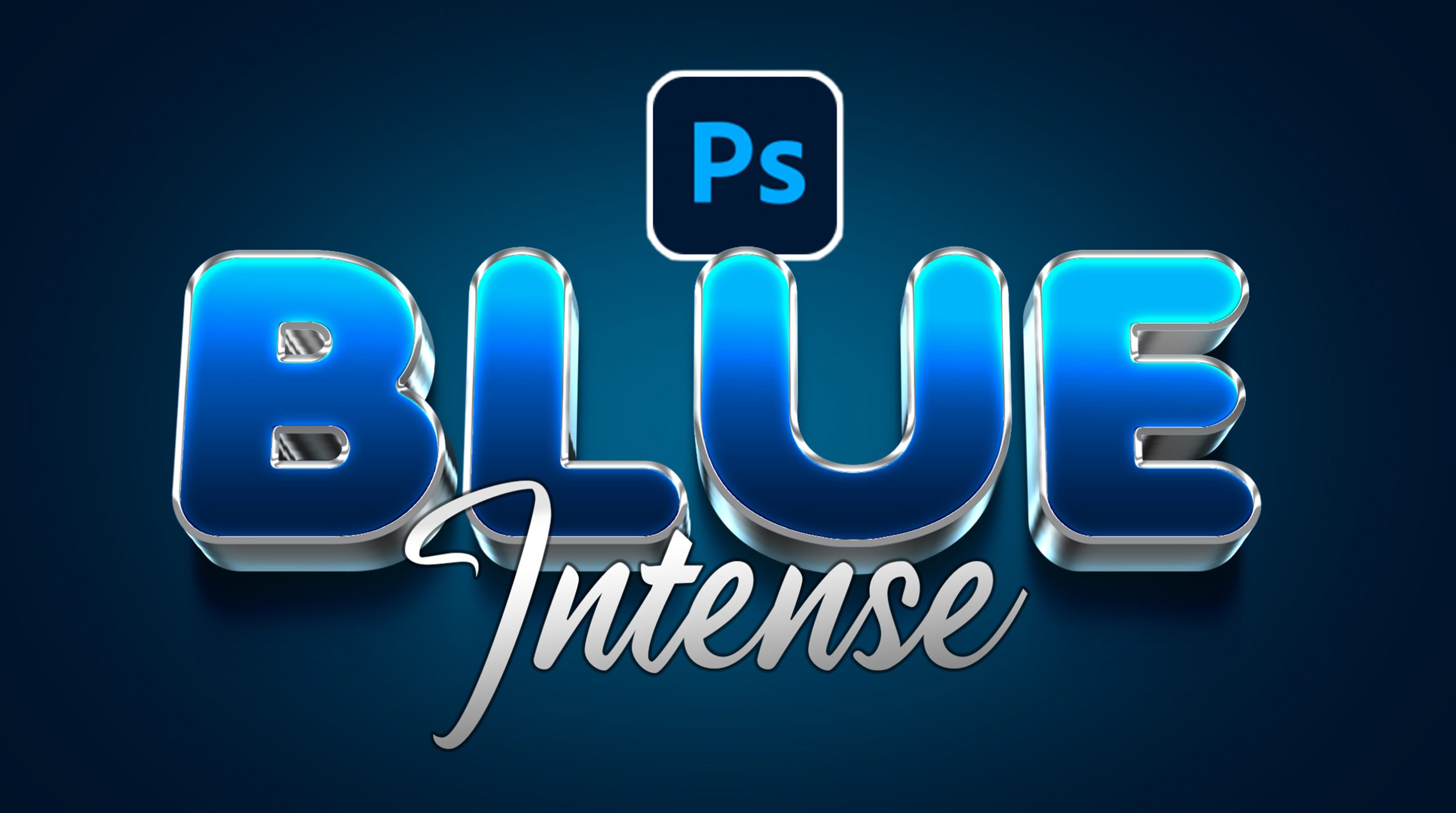 How To Make Text Effect In Photoshop 3d Blue Free And Editable 